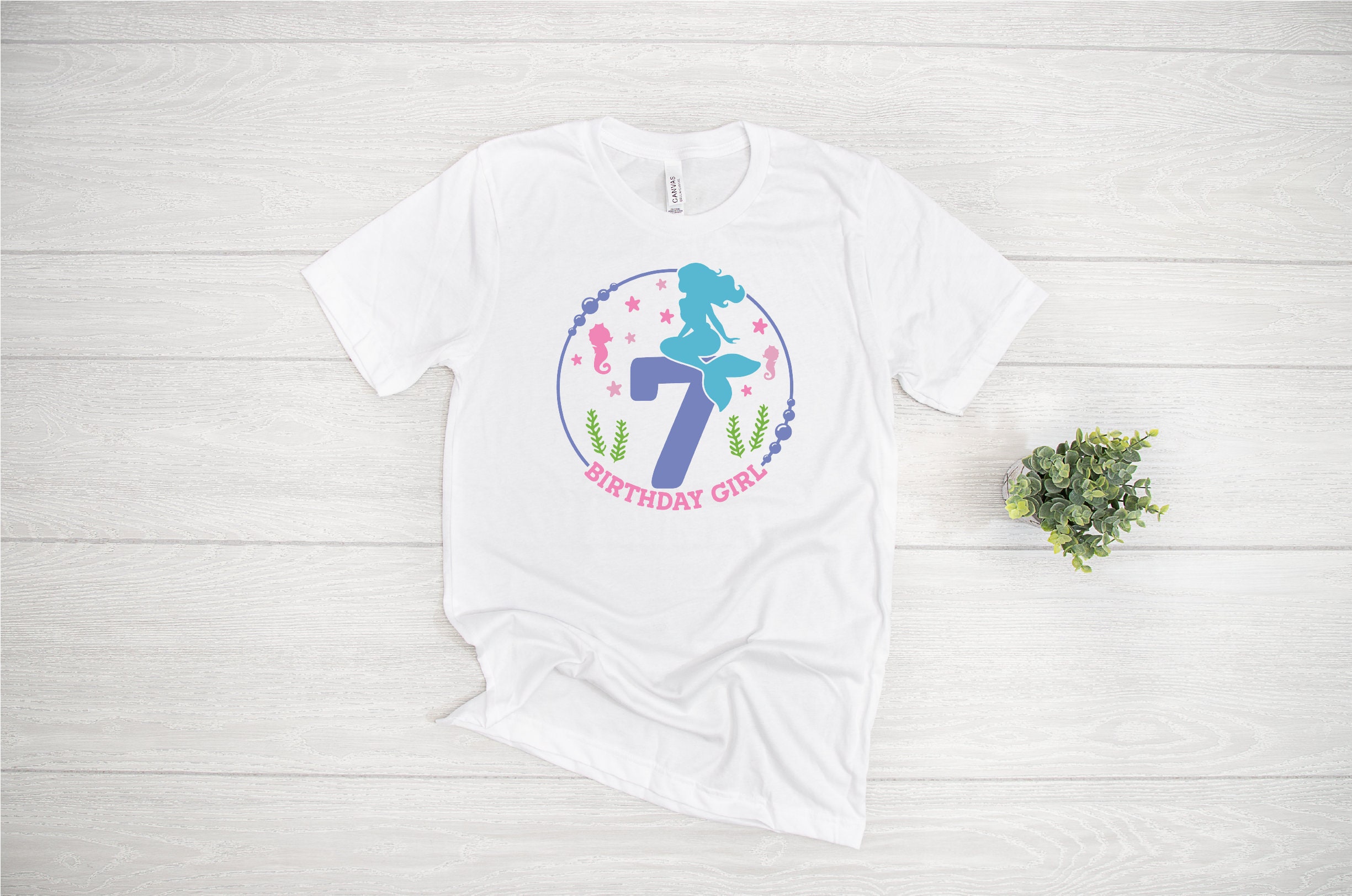 Mermaid 7th Birthday Party Decorations, Mermaid Birthday Bundle Svg ...