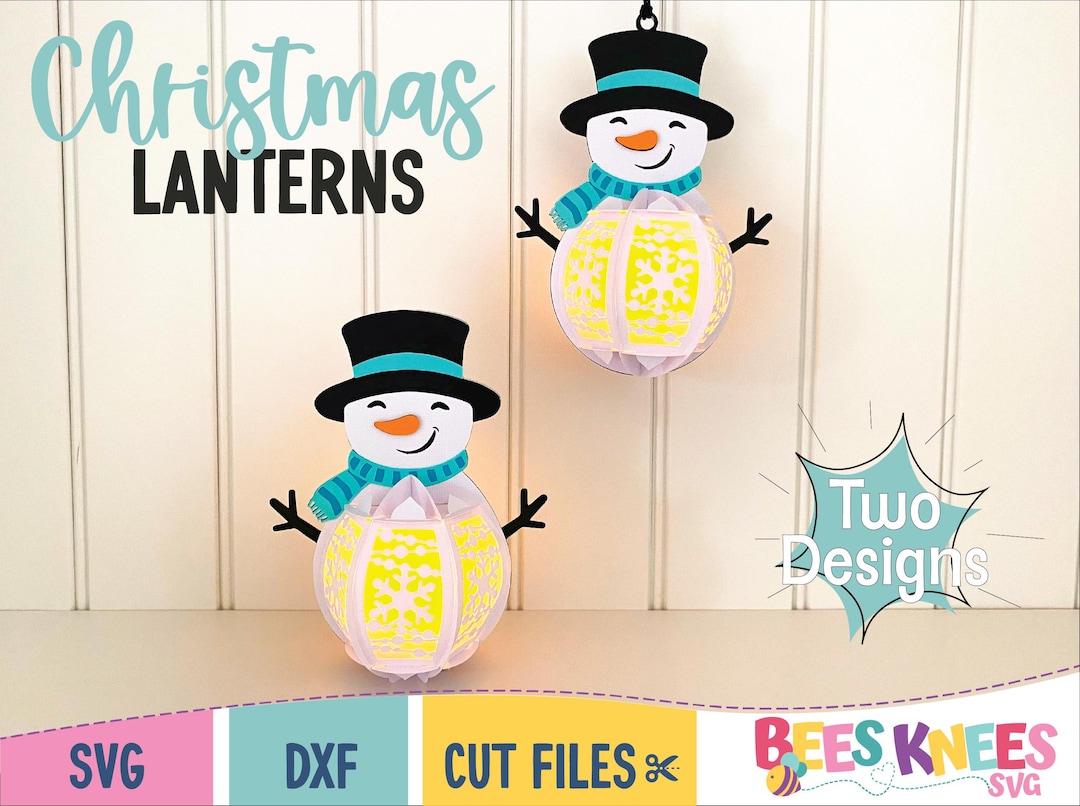 Snowman Lantern SVG Template, Christmas Diy Ornament, Winter Belly ...