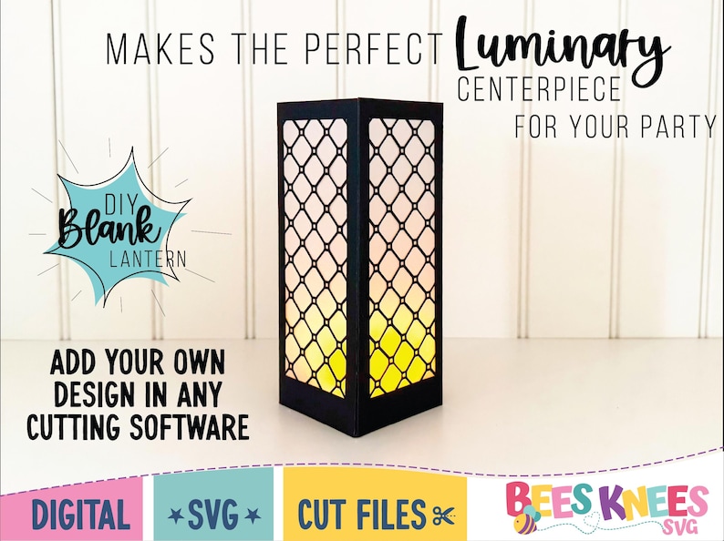 Blank Lantern Template Svg, DIY Luminary Svg, Centerpiece Cut File, Add ...