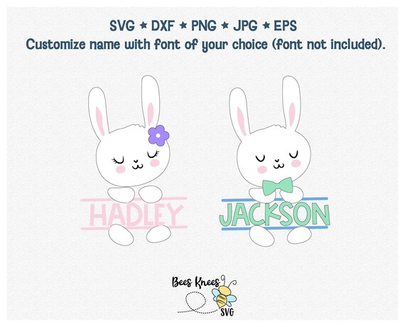 Bunny Name Frame Svg Bunny Monogram Frame Svg Easter Bunny | Etsy