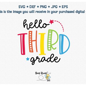 Hello Third Grade Svg First Day of School Svg 3rd Grade Svg - Etsy