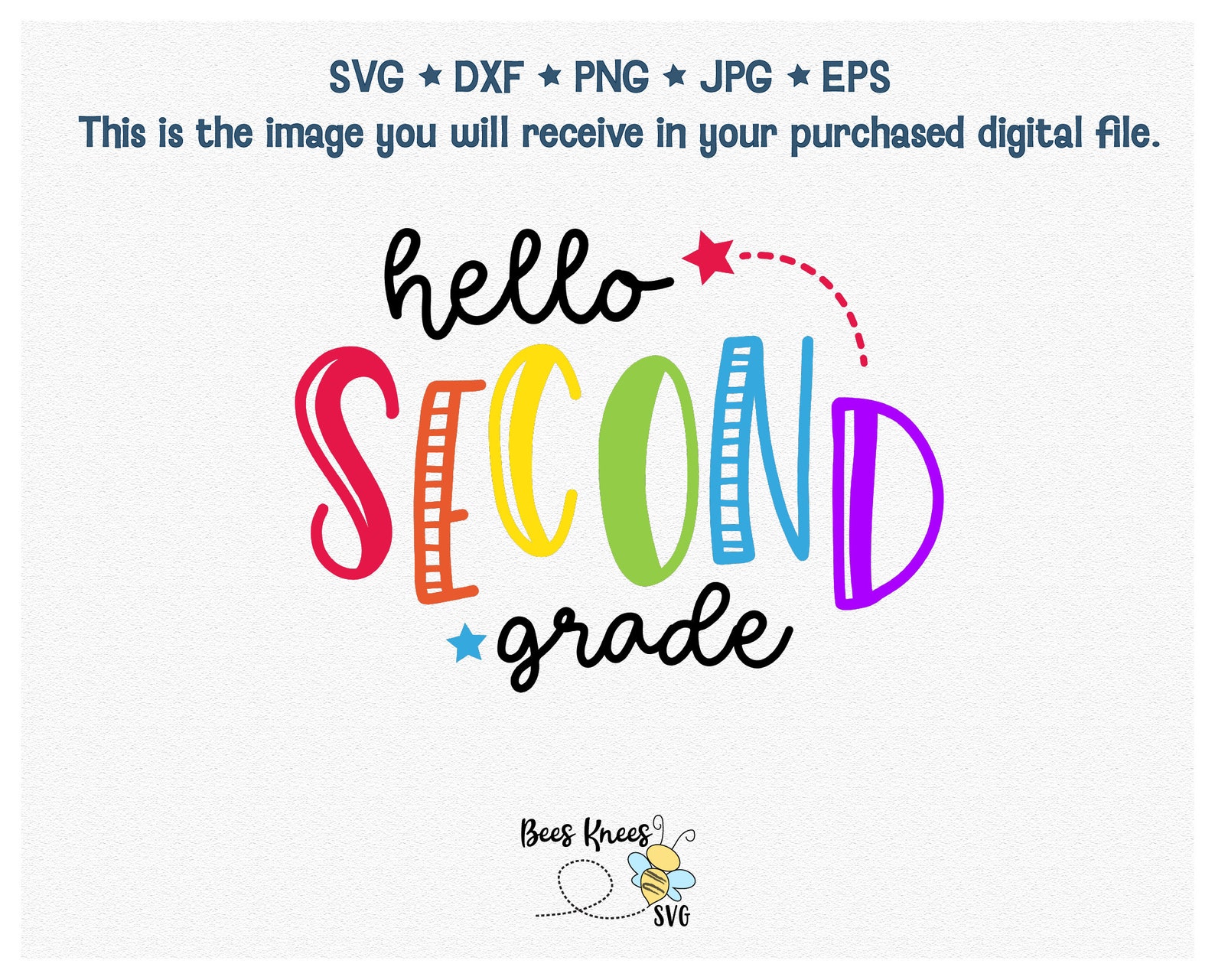 Hello Second Grade Svg First Day of School Svg 2nd Grade | Etsy