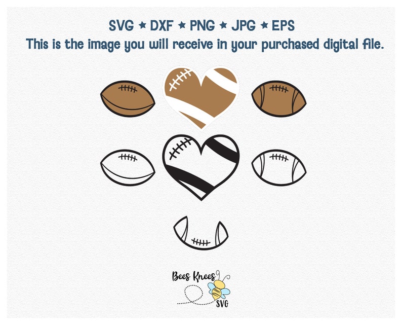 Football Svg, Cute Football Svg, Football Heart Svg, Cut File for ...