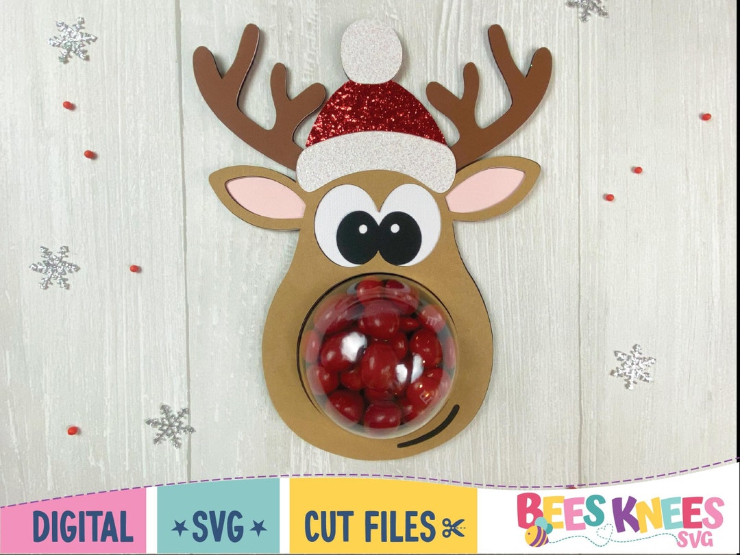 Reindeer Head Candy Holder, Christmas Candy Holder Template, Fillable ...