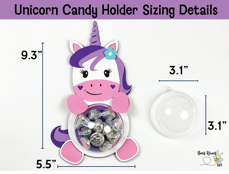 Unicorn Dome Candy Holder Svg Valentine's Day DIY Party - Etsy