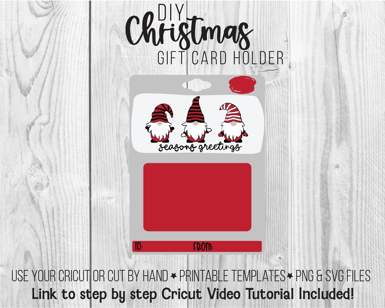 Printable Christmas Gift Card Holder Template Bundle, Holiday Gift Card ...