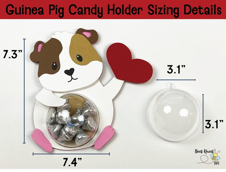 Guinea Pig Dome Candy Holder Svg Valentine's Day DIY - Etsy