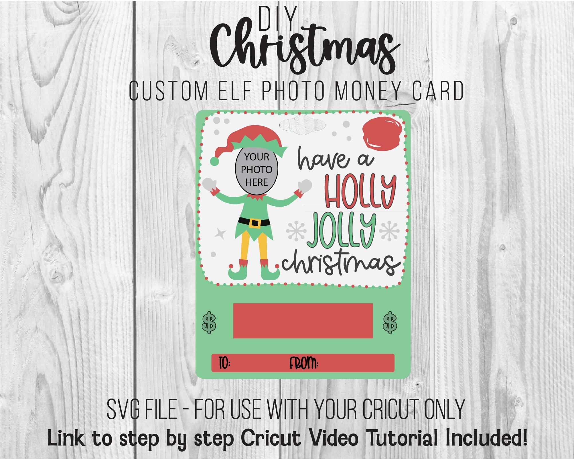 DIY Custom Photo Elf Money Card SVG Personalized Christmas - Etsy Canada
