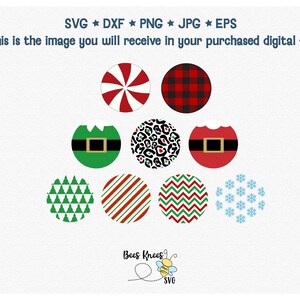 Christmas Keychain SVG, Winter Keychain Svg, Round Christmas Keychains ...