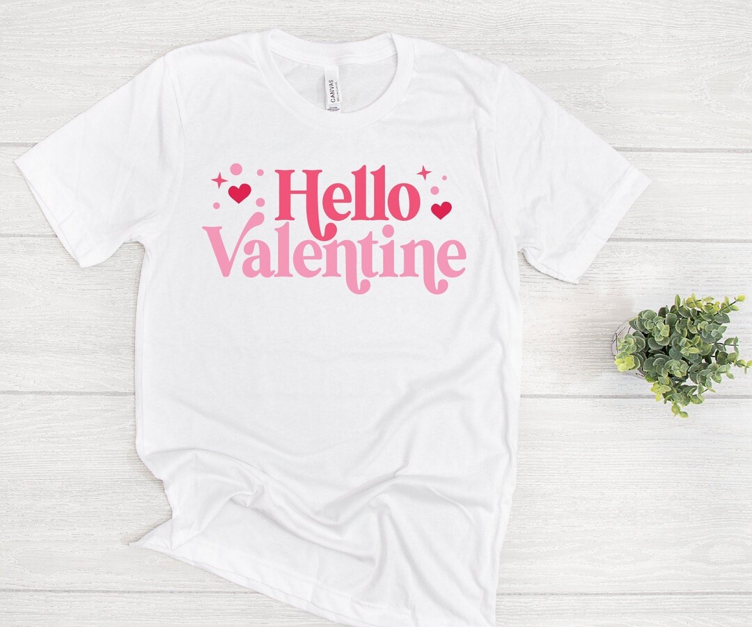 Hello Valetine Svg, Valentine's Day Retro Modern SVG, Cut File for ...