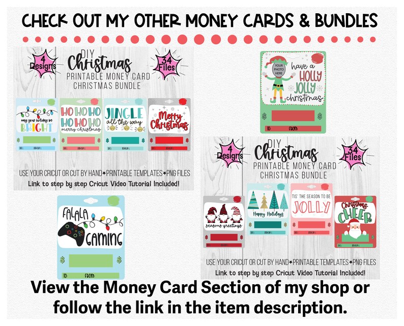DIY Custom Photo Elf Money Card SVG, Personalized Christmas Photo Lip ...