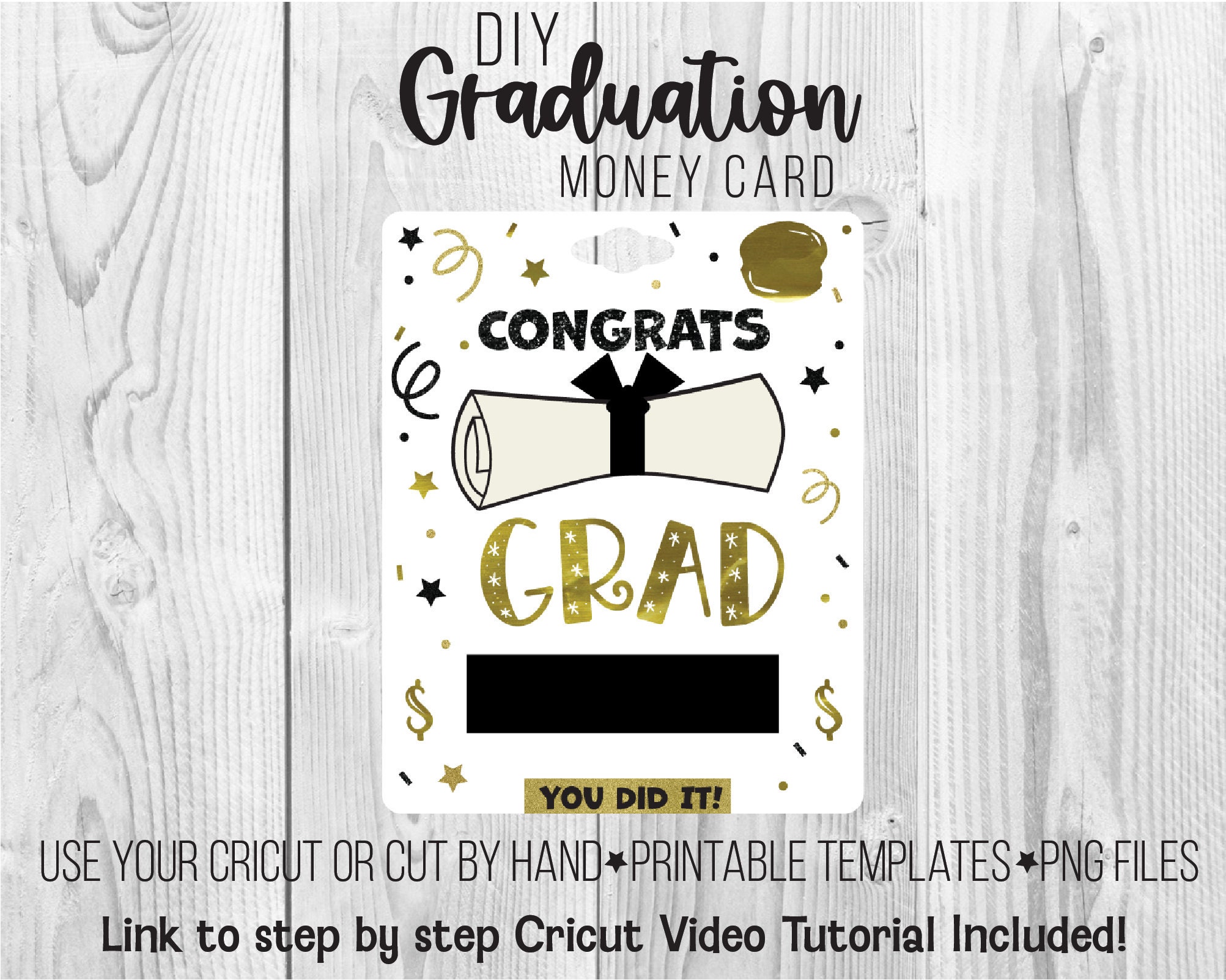 Printable Graduation Money Card Template Lip Balm Pouch Money - Etsy