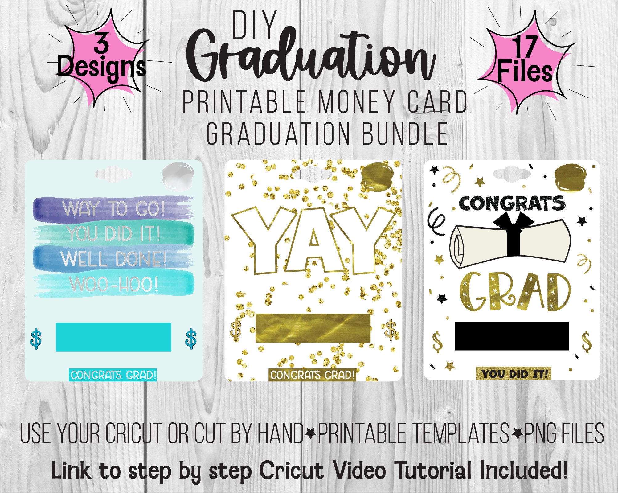 Printable Graduation Money Card Template Lip Balm Pouch Money - Etsy