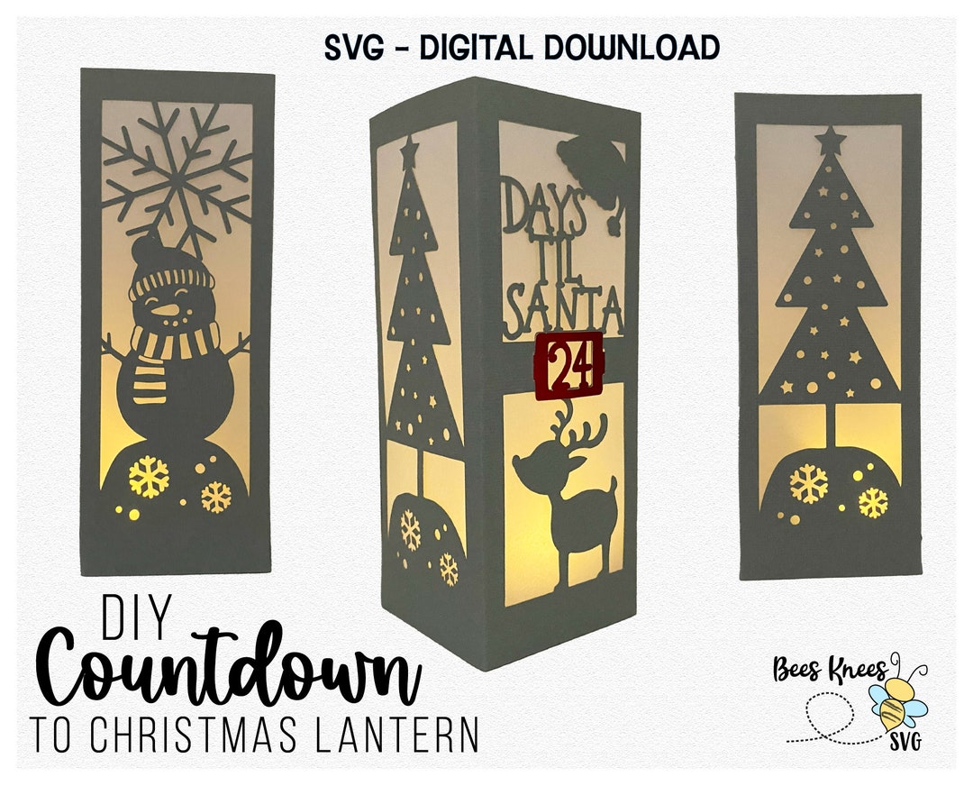 Christmas Countdown Lantern Svg, Christmas Luminary Svg, Days Til Santa ...