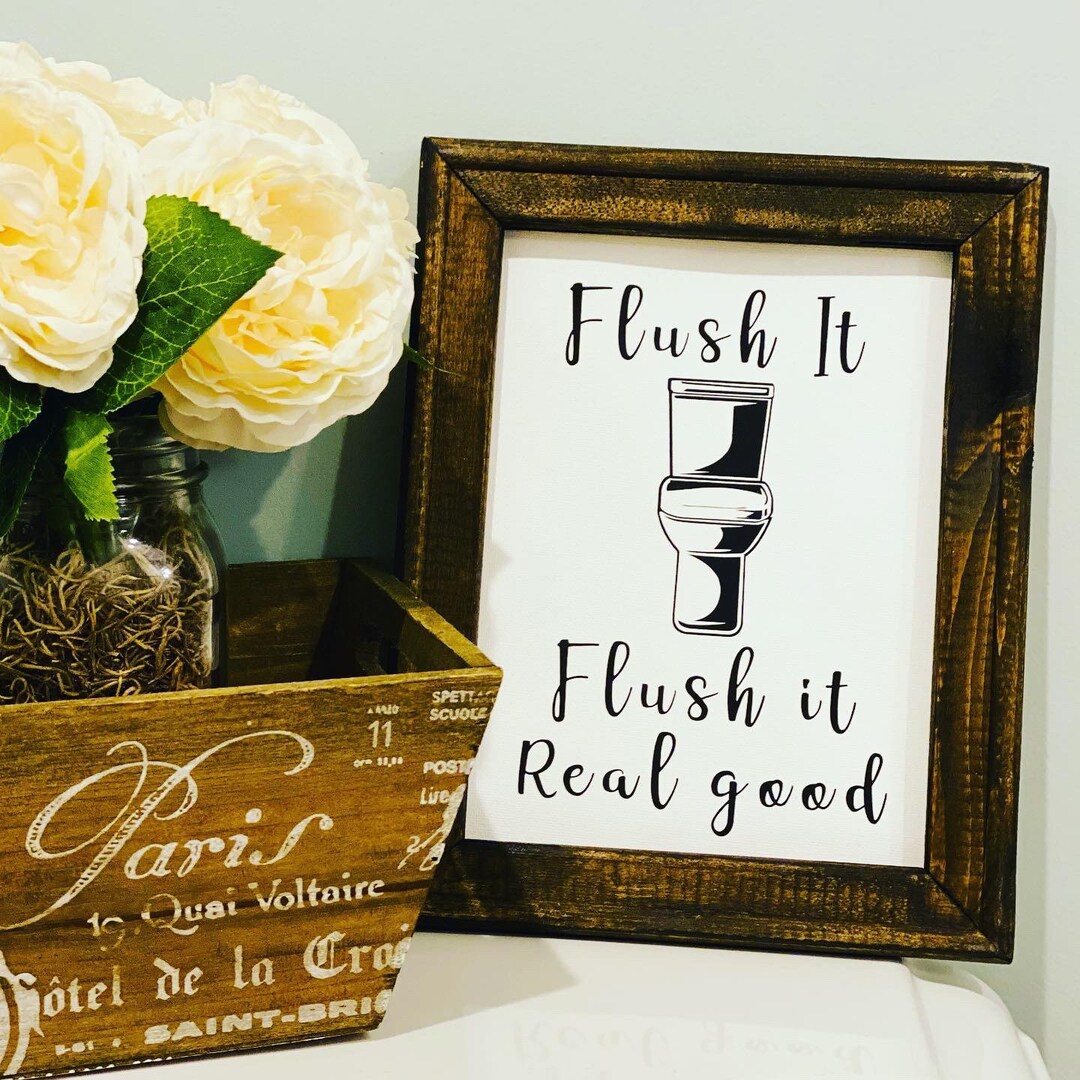 Funny Bathroom Sign, Reverse Canvas Sign, Bathroom Wall Decor, New ...