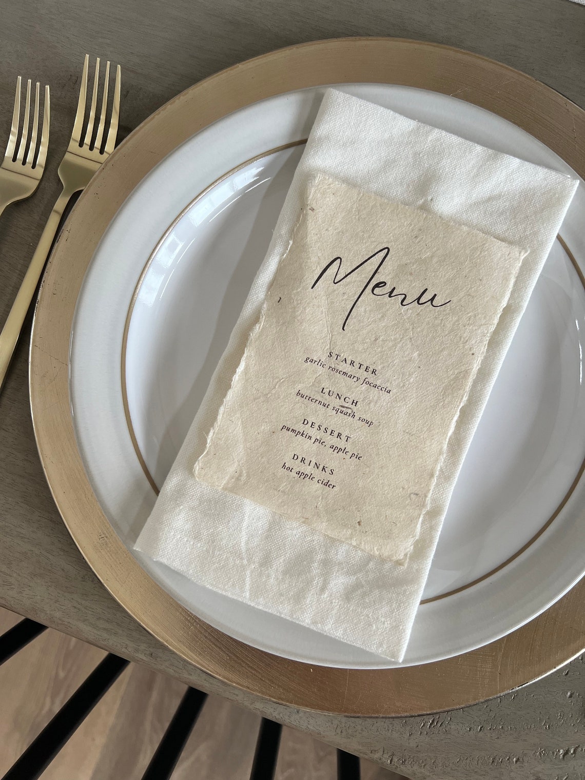Minimalist Menu Template, Modern Dinner Party Menu, Wedding Dinner Menu ...