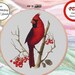 Cardinal and Holly Cross Stitch Pattern , Modern Cross Stitch Pattern ...