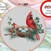 Red Cardinal Bird Cross Stitch Pattern , Easy Cross Stitch Pattern PDF ...