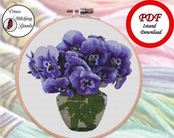 Violets. Cross Stitch Pattern. Instant Download. Beginner - Etsy