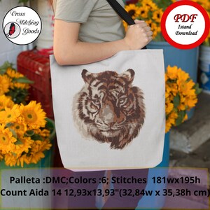 Tiger Cross Stitch Pattern , Modern Cross Stitch Pattern PDF - Etsy