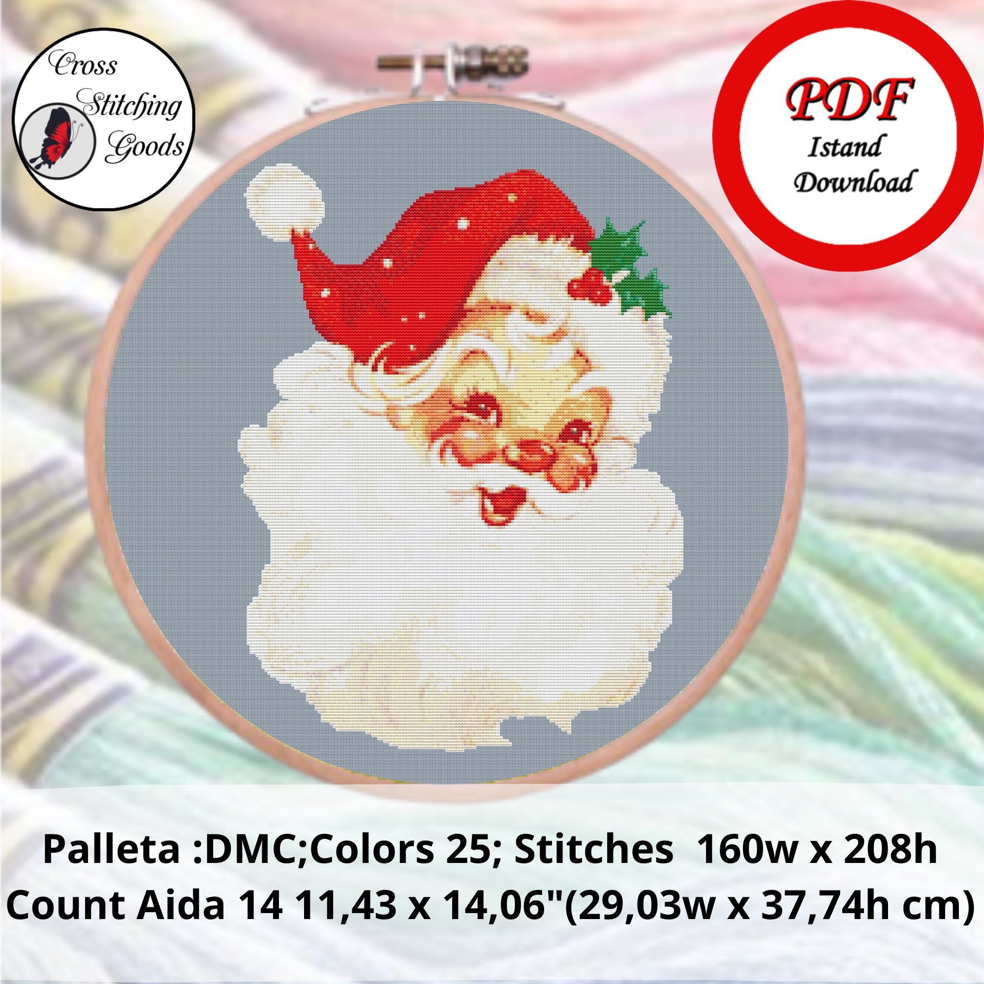 Santa Claus Cross Stitch Pattern Christmas - Etsy