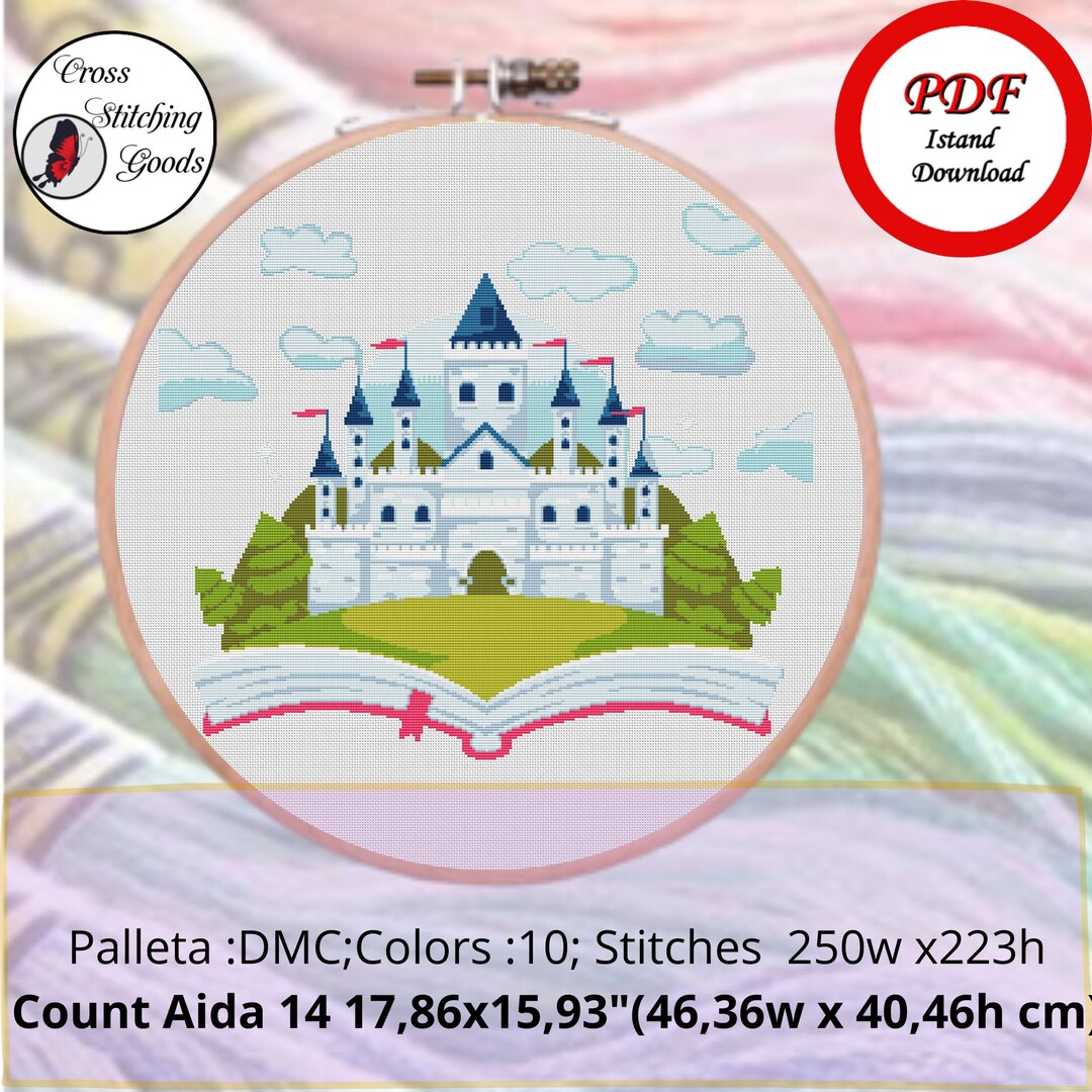 Fairytale Castle Cross Stitch Pattern , Modern Cross Stitch Pattern PDF ...
