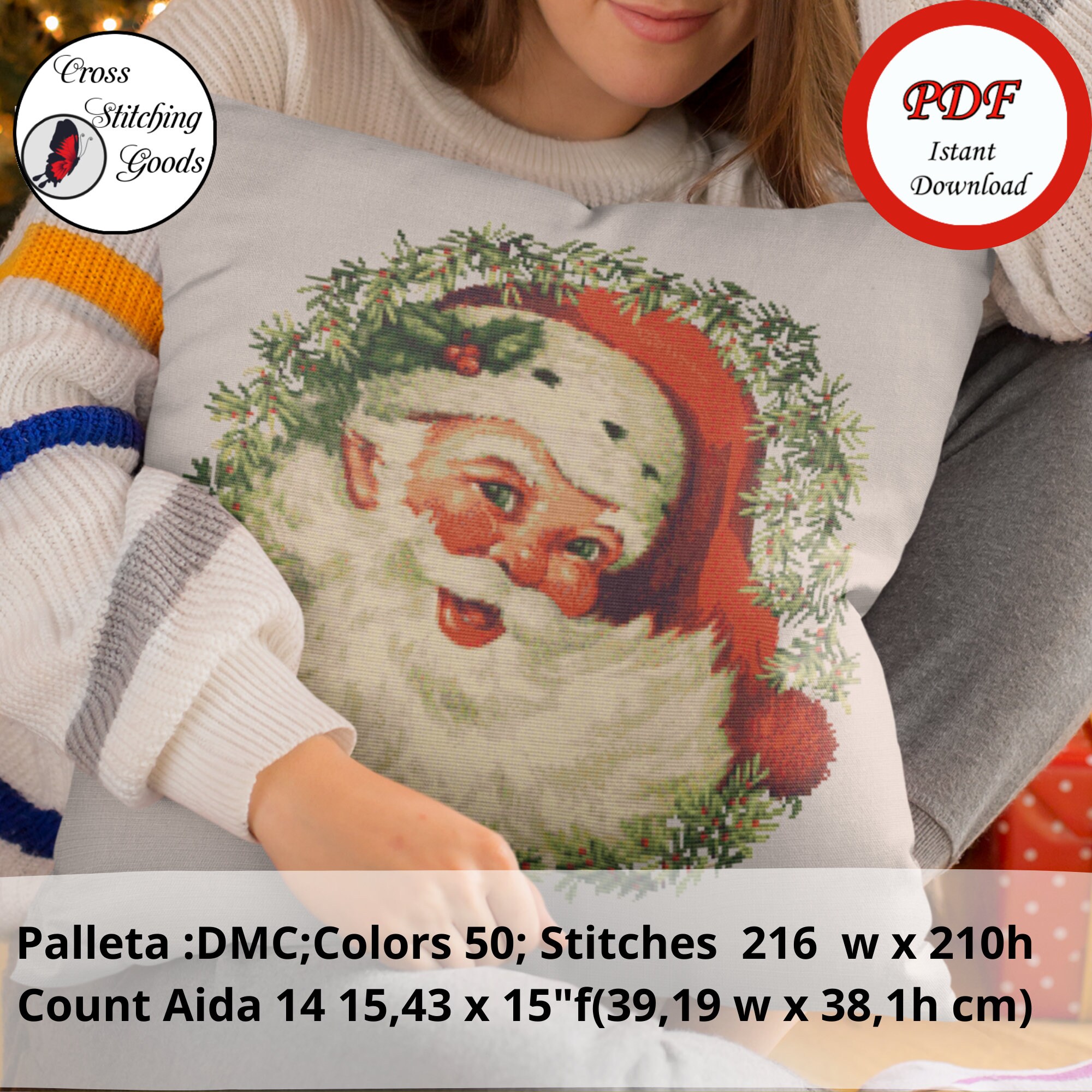 Vintage Santa Claus Cross Stitch Pattern Modern Cross Stitch - Etsy