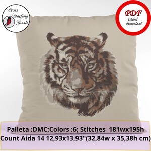 Tiger Cross Stitch Pattern , Modern Cross Stitch Pattern PDF - Etsy