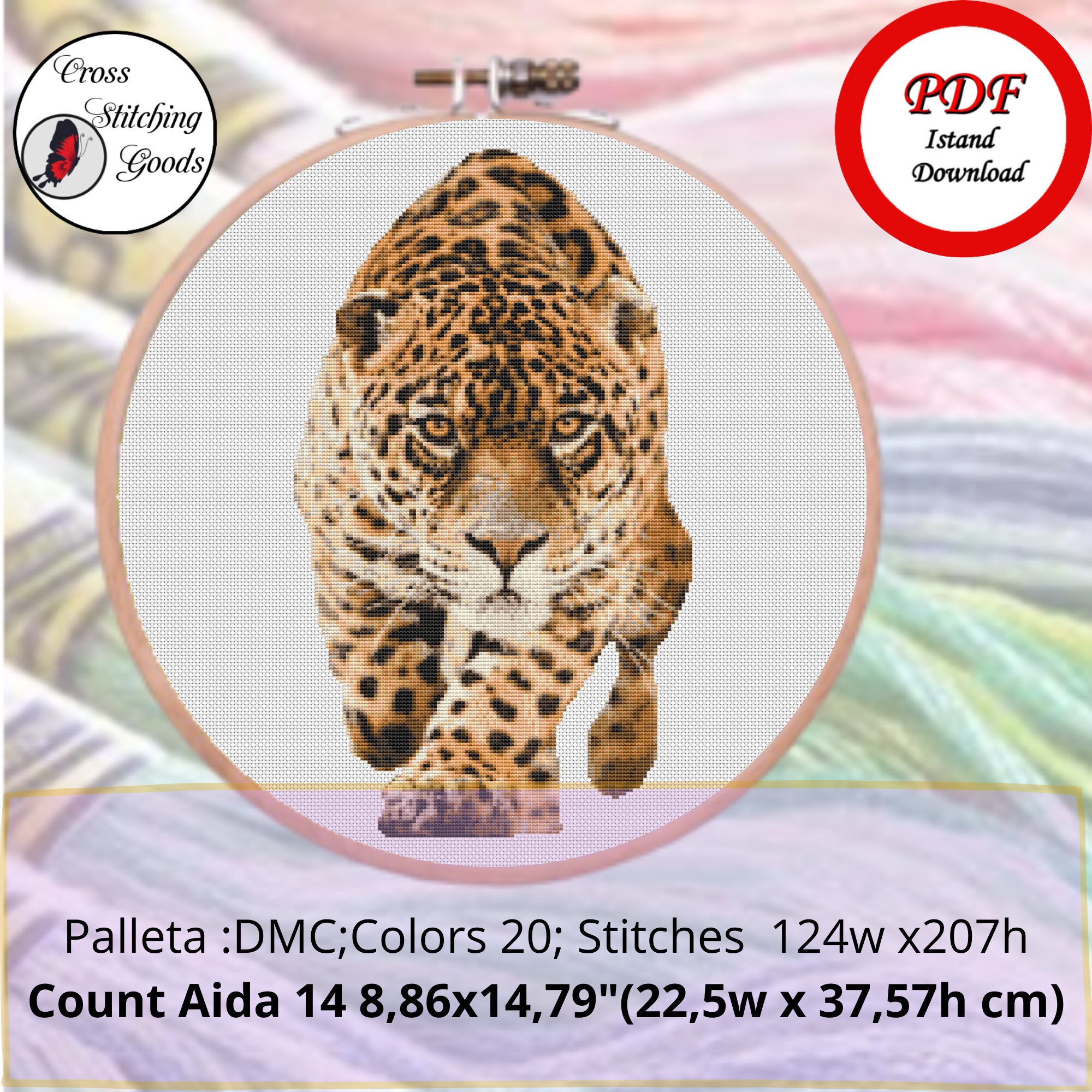 Spotted Jaguar Cross Stitch Pattern Modern Cross Stitch - Etsy