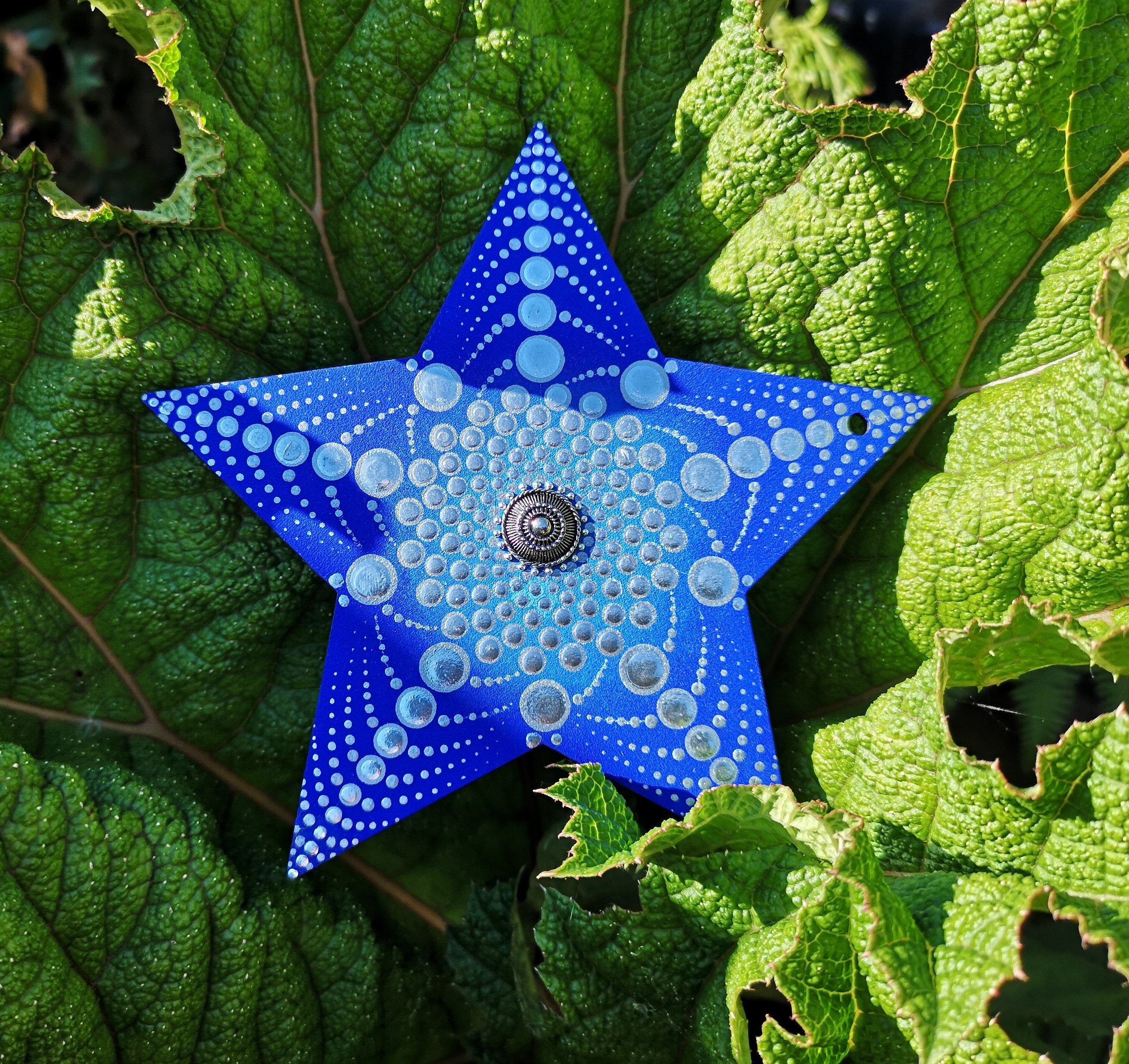 Hand-painted Wooden Star Blue and Silver Hanging Star - Etsy
