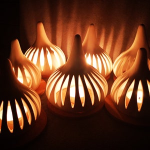 Handmade Ceramic Lanterns - Natural Clay- Incised Pattern - Etsy