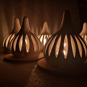 Handmade Ceramic Lanterns - Natural Clay- Incised Pattern - Etsy