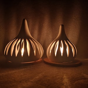 Handmade Ceramic Lanterns - Natural Clay- Incised Pattern - Etsy
