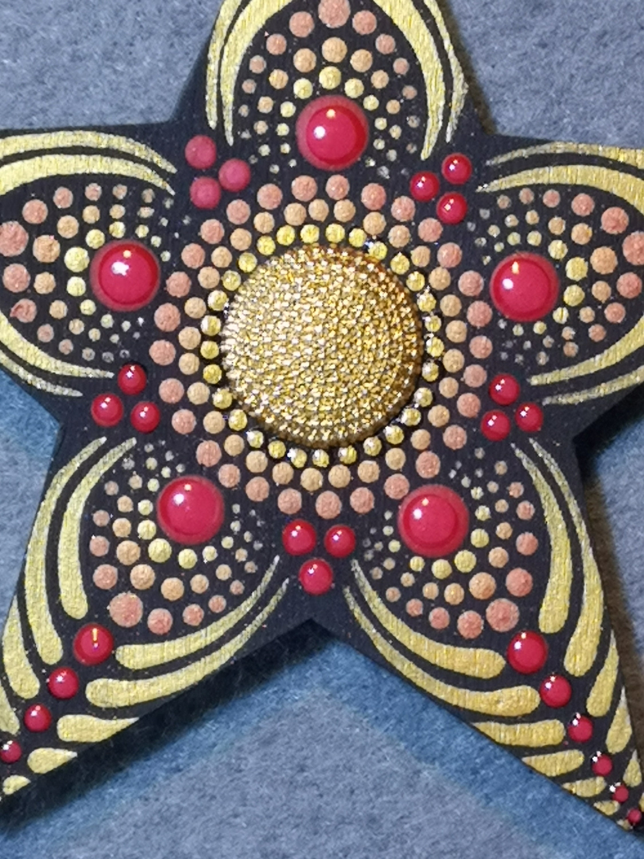 Gold Star - Dot Mandala - Hand Painted - Christmas Star - Tree ...
