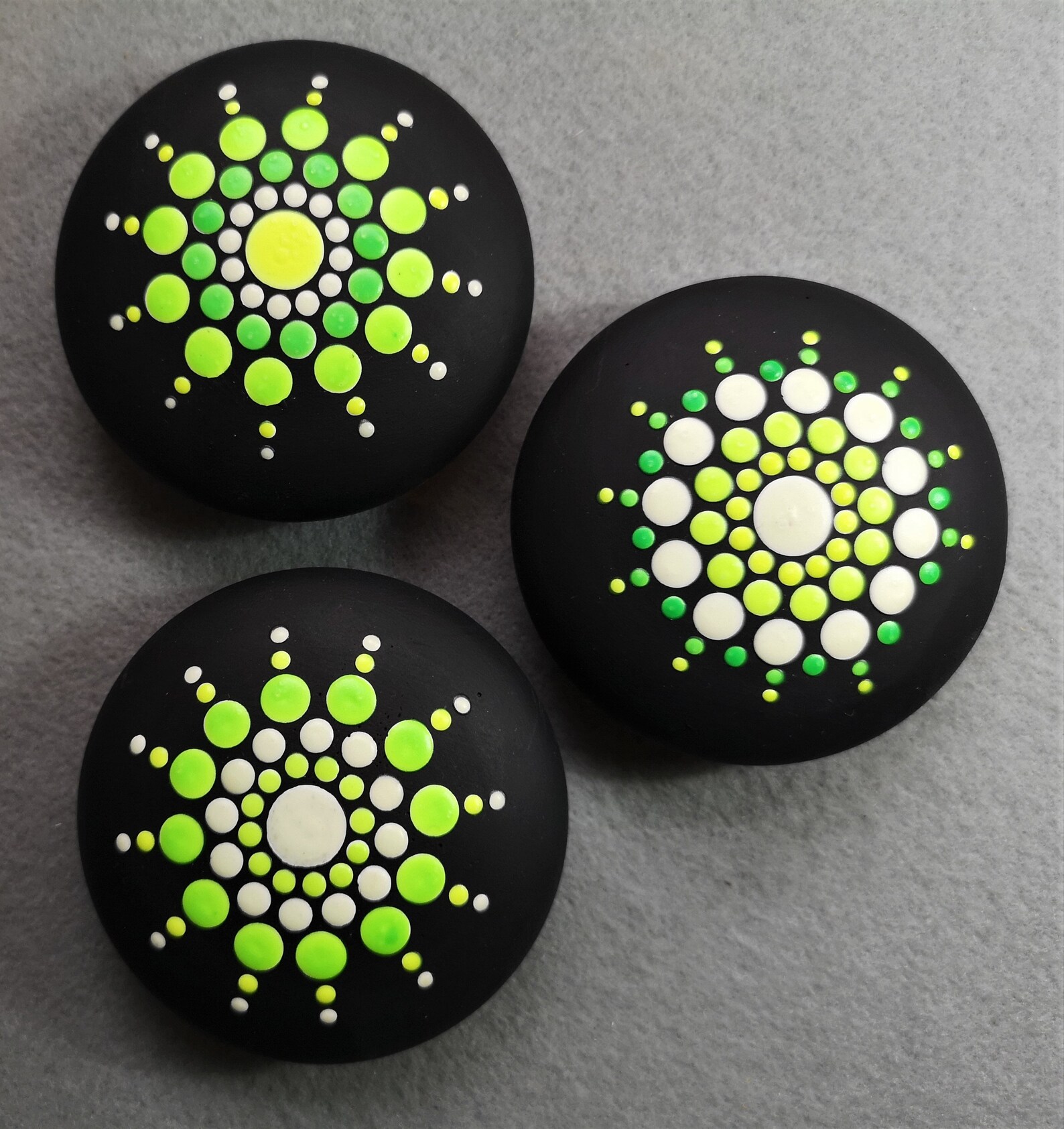 Glow in the Dark Dot Mandala Pebbles Hand Painted Unique - Etsy