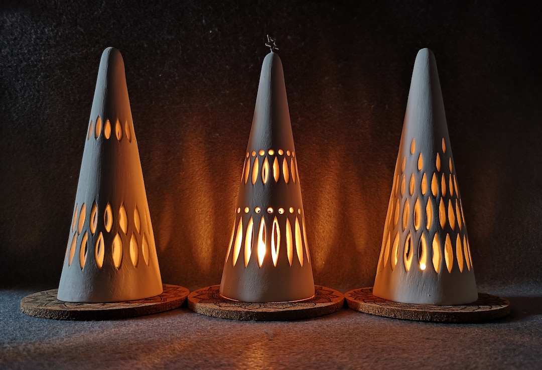 Ceramic Tree Lantern - Christmas Decor - Centre Piece Tea Light Holder ...