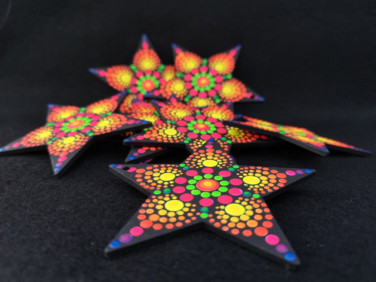 Neon Sunshine Star- Handpainted- Christmas Decoration - Etsy