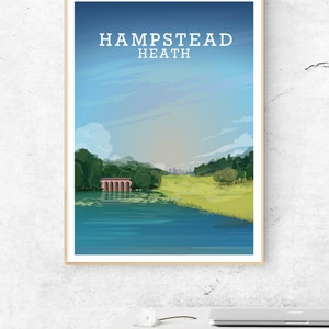 Hampstead Heath Print, Hampstead Poster, Hampstead London, London Print ...