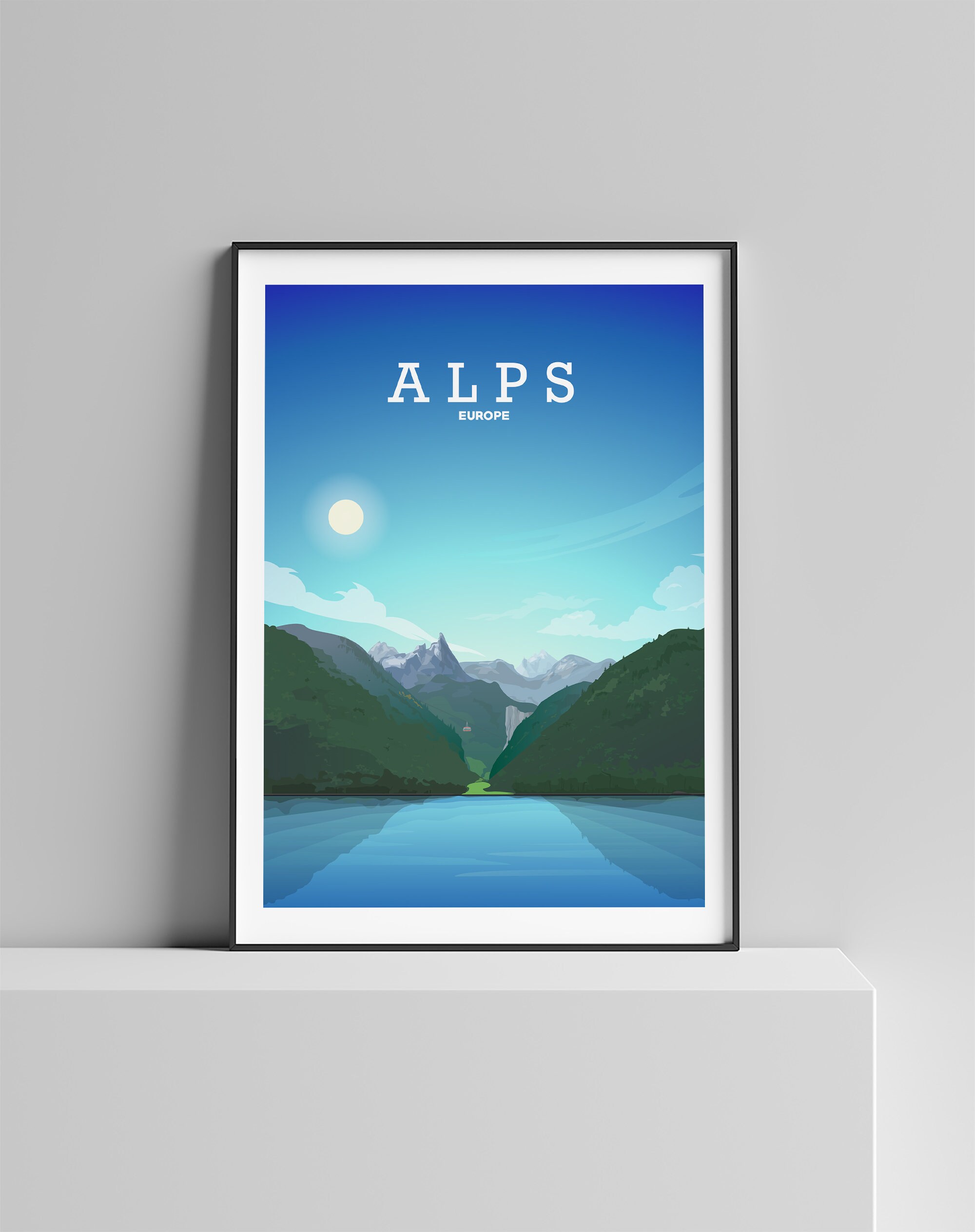 The Alps Print the Alps Poster the Alps Art Switzerland - Etsy