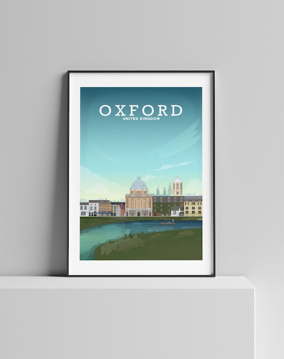 Oxford Print English Travel Print Oxford Poster by Hillview - Etsy UK
