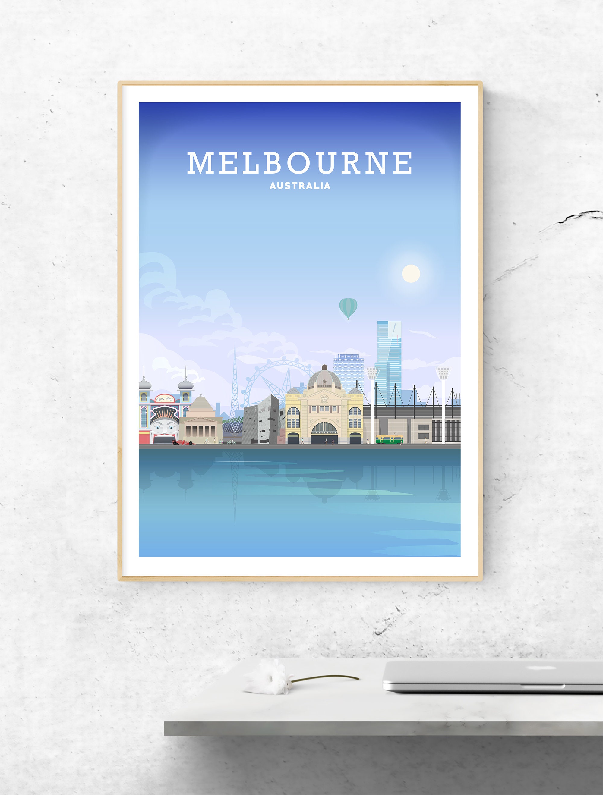 Melbourne Print Melbourne Poster Melbourne Art Melbourne | Etsy