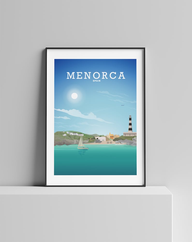 Menorca Print, Balearic Islands, Majorca Poster, Minorca Wall Art ...