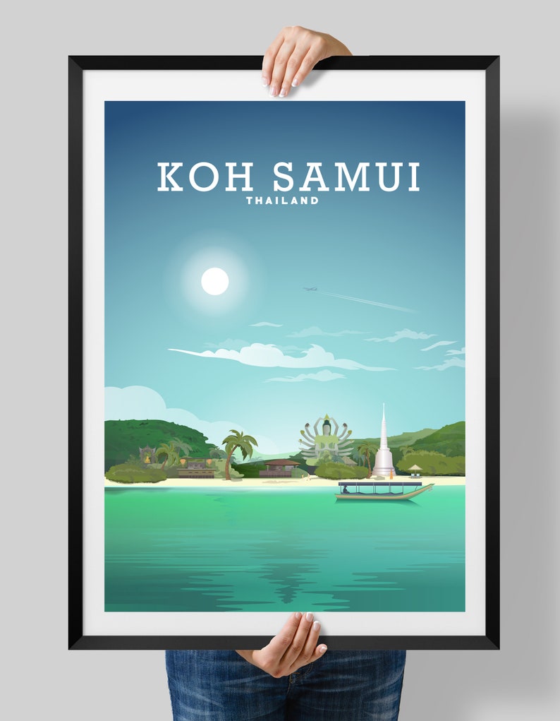 Koh Samui Poster Thailand Print Asian Travel Art - Etsy