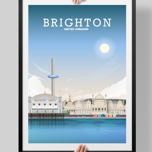 Brighton Poster, Brighton Print, Brighton Pier, Brighton Art, Seaside ...