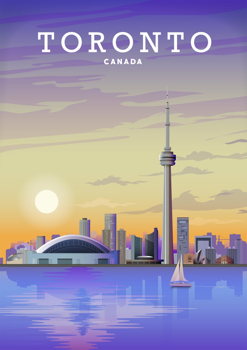 Toronto Print Canada Poster Toronto Poster Travel Poster | Etsy
