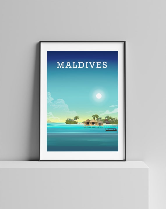 Maldives Poster Maldives Print Maldives Art Indian Ocean - Etsy UK