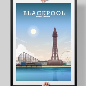 Blackpool Print | Blackpool Poster, Blackpool England, Pleasure Beach ...