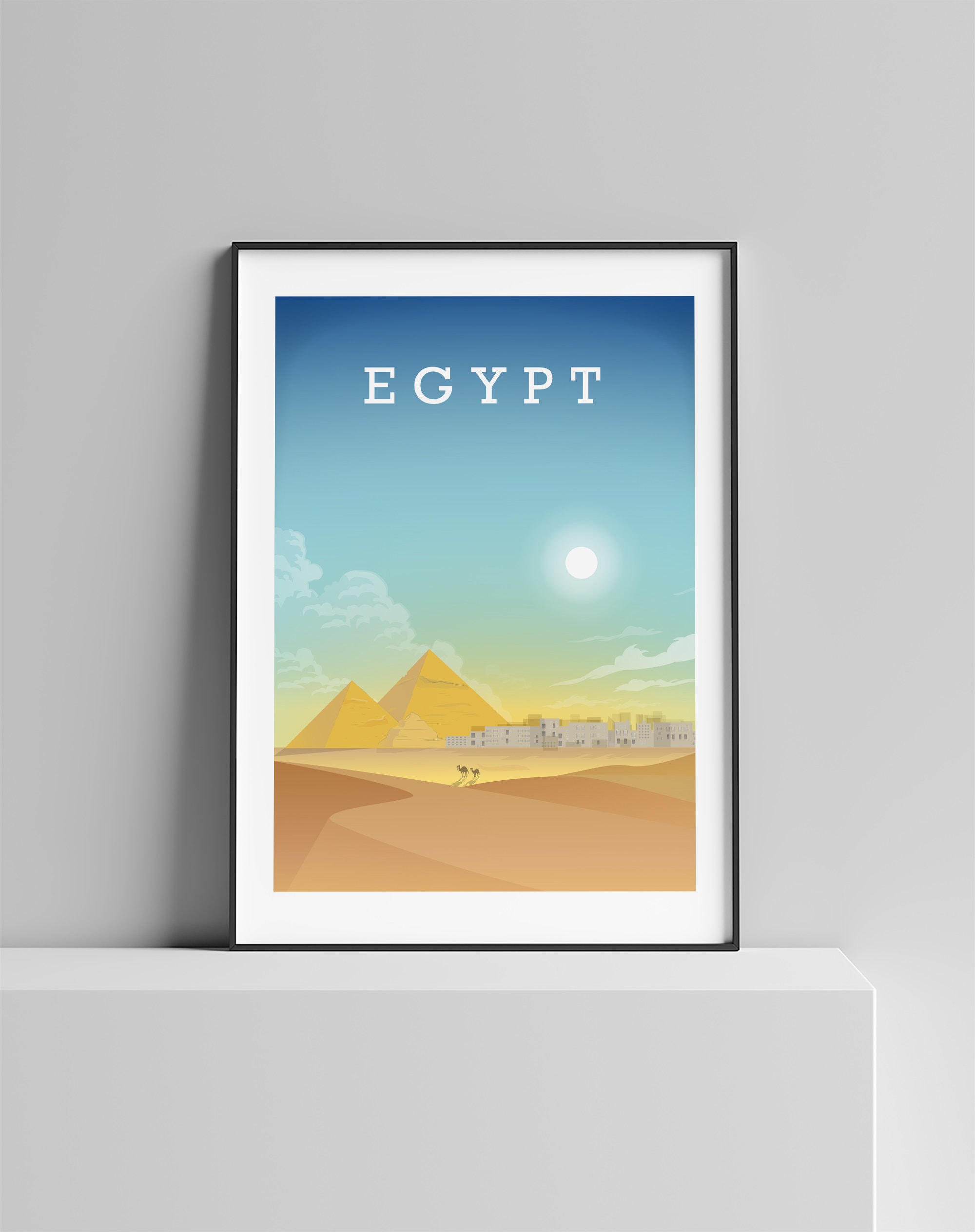 The Pyramids Egypt Print Egypt Poster Egypt Travel Poster - Etsy Singapore