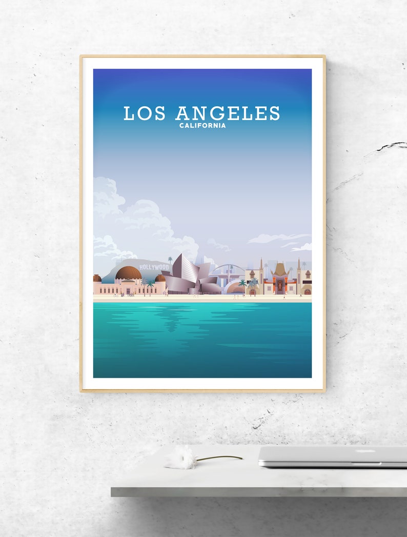 LA Print Los Angeles Poster Los Angles Print California | Etsy
