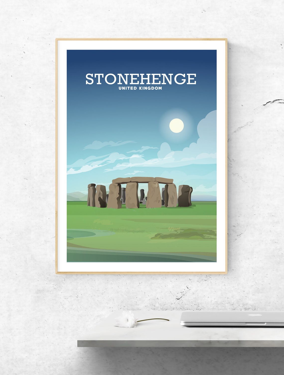 Stonehenge Print, Summer Solstice, Wiltshire Art, Druids Poster ...